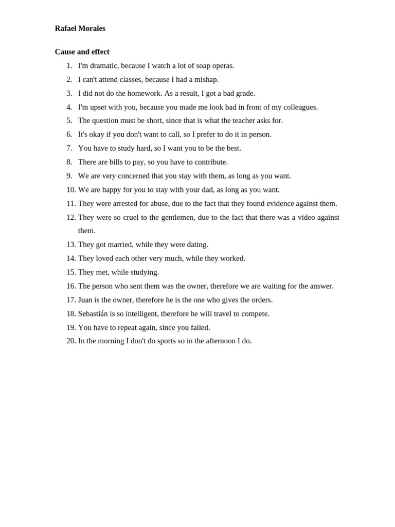 Cause and Effect | PDF