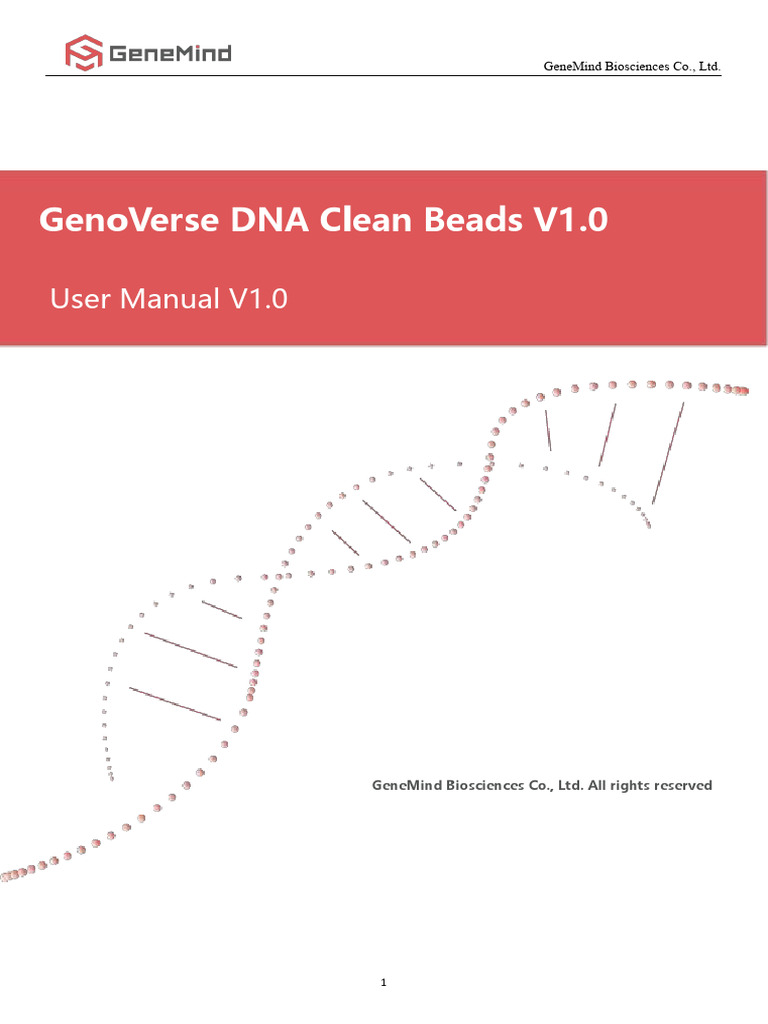 4. 【R000009】GenoVerse DNA Clean Beads V1.0 | PDF | Precipitation ...