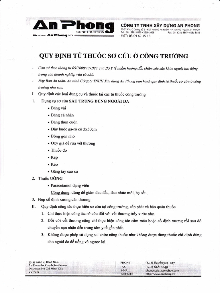 PL03 - Qui Đinh Tu Thuoc So Cuu o Cong Truong | PDF