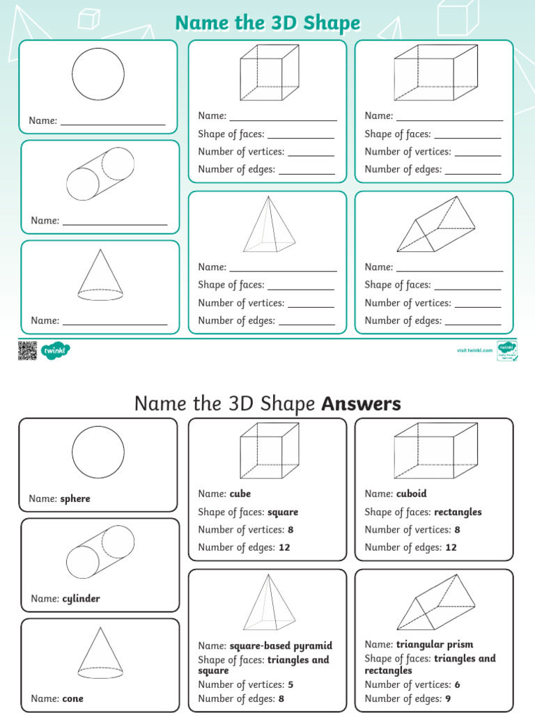 t n 2316 Name the 3d Shape Activity Sheet Ver 2 | PDF