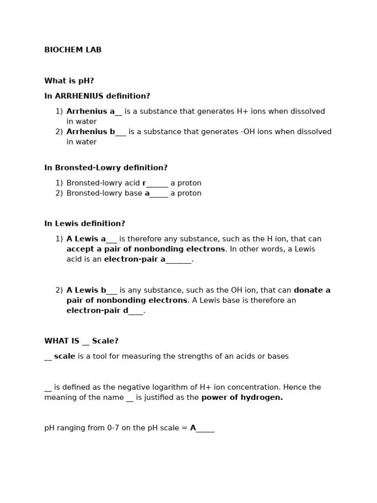 pH and Acid-Base Concepts in Biochemistry | PDF | Ph | Acid