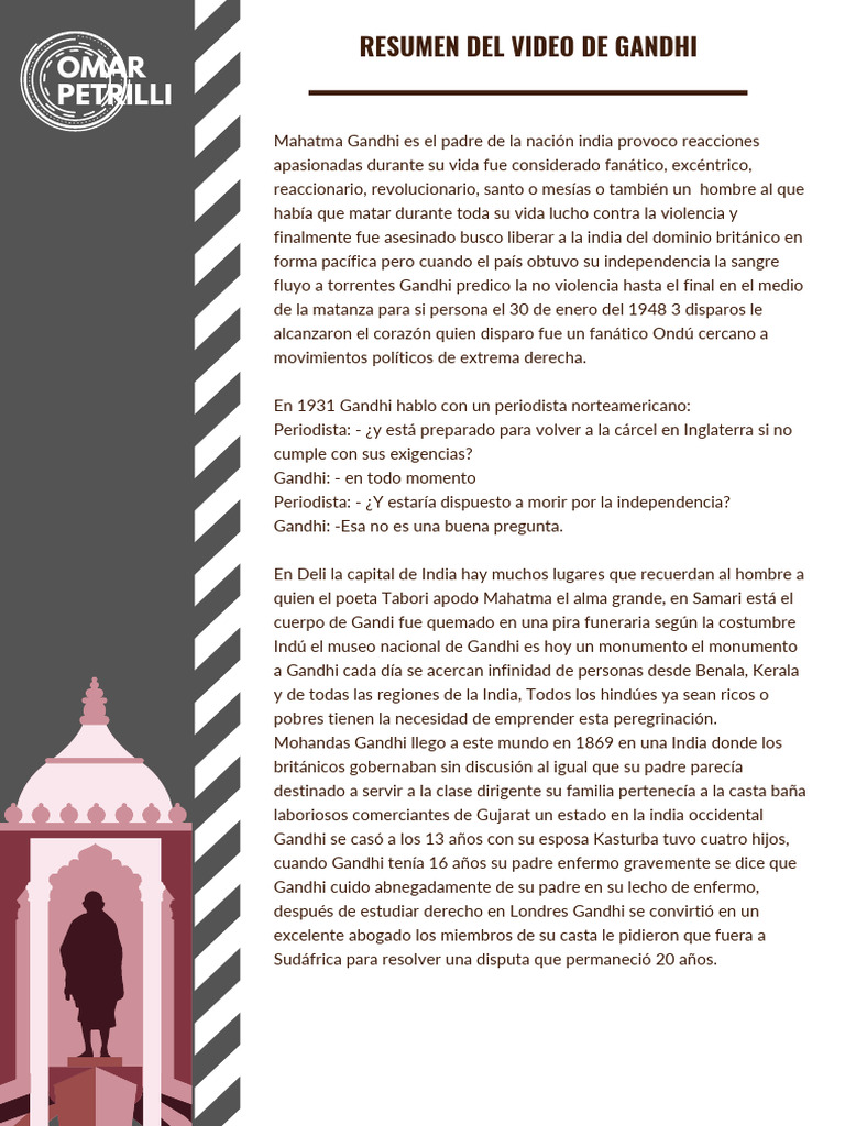 Omar de Jesús Petrilli 6ᶜ HistoriaUniversalContemporánea (3) | PDF | Mahatma Gandhi | Raj británico