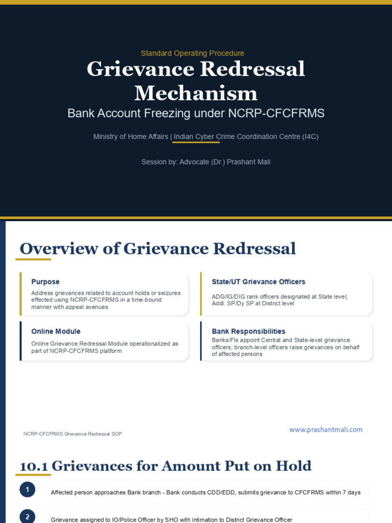 Grievance Redressal SOP for Bank Holds | PDF | Justice | Crime & Violence