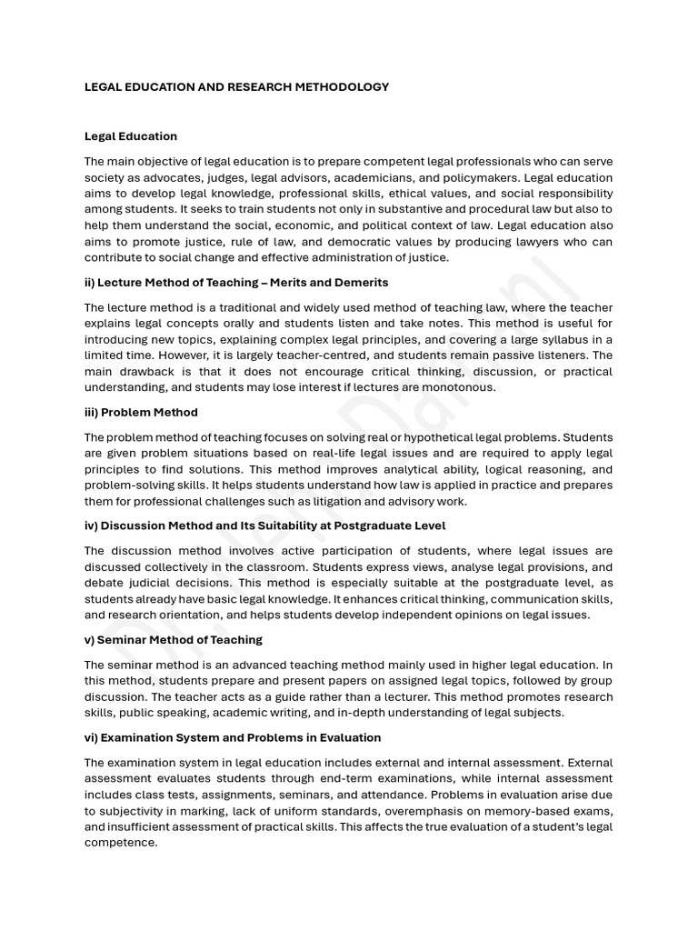 Legal Education and Research Methods | PDF | Inductive Reasoning ...