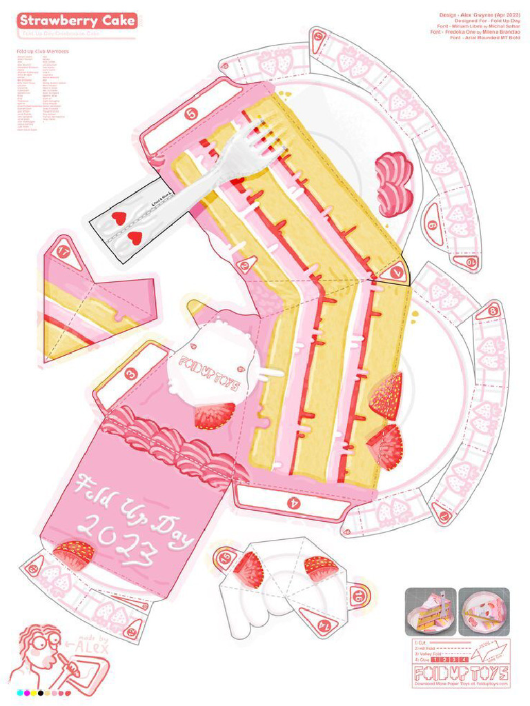 Strawberry Cake Template | PDF