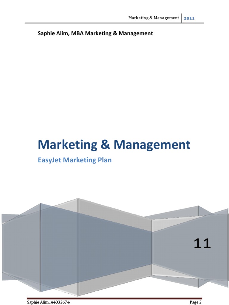 Saphie Alim Proposed A Marketing Plan For EasyJet. | PDF | Airlines ...