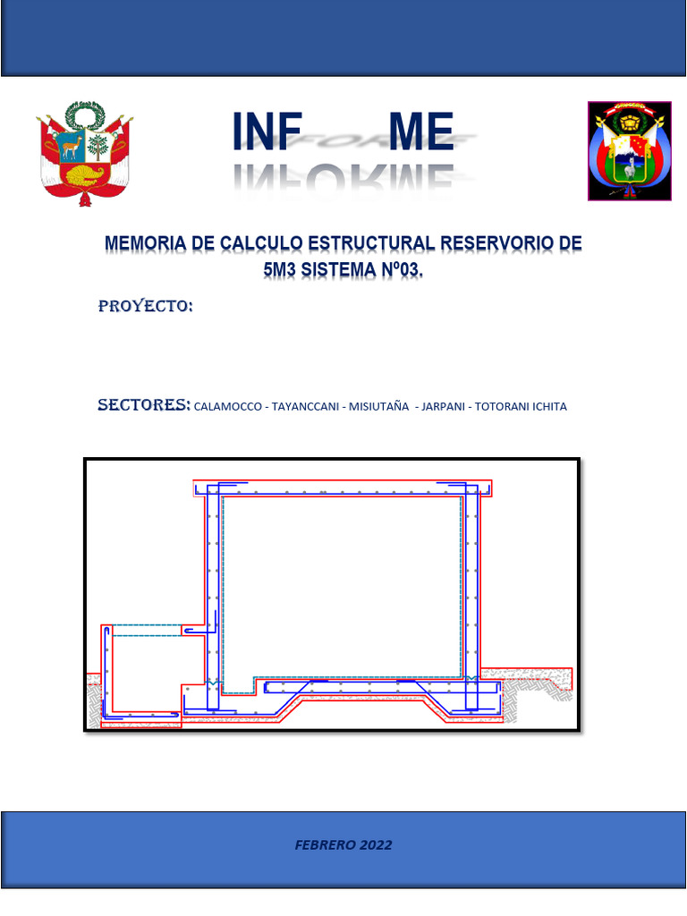 SISTEMA Nº03-CALCULO ESTRUCTURAL RESERVORIO APOYADO DE 5 M3 | PDF | Fundación (Ingeniería ...