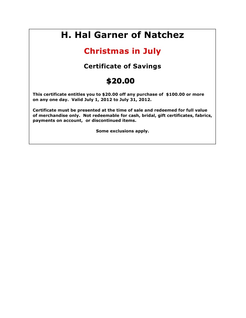 Christmas in July | PDF