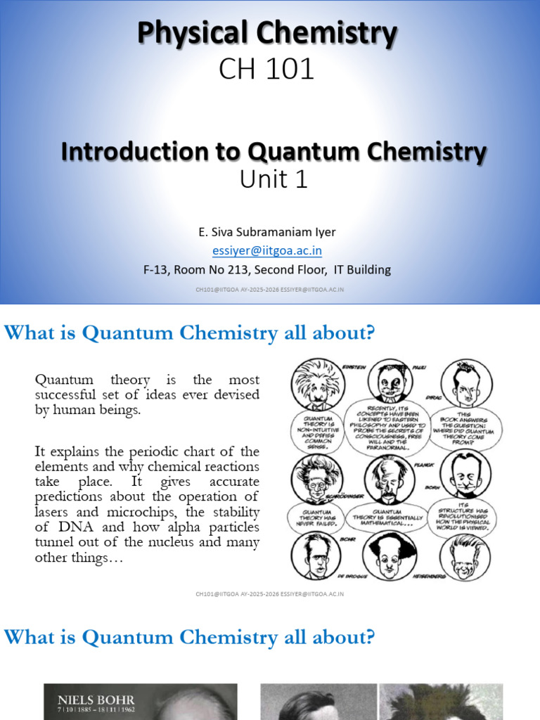 Introduction to Quantum Chemistry Concepts | PDF | Wave Function | Physics
