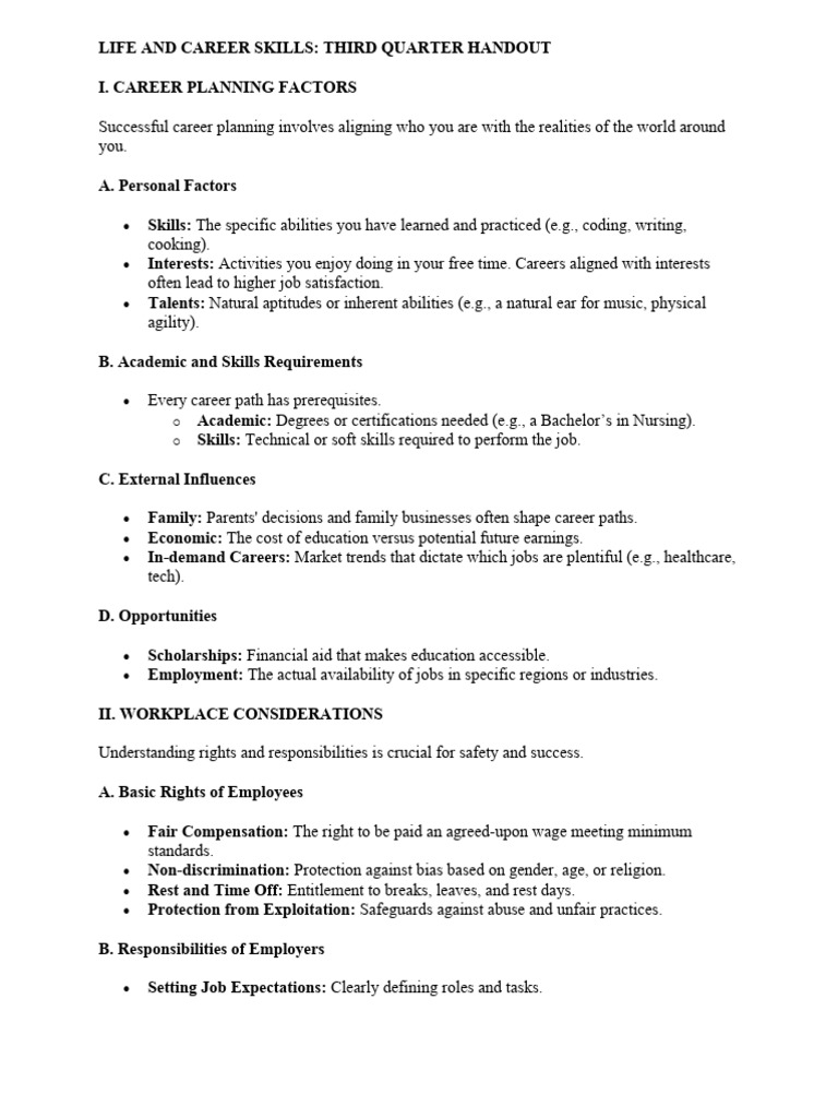 Career Planning and Workplace Skills Guide | PDF | Employment | Business