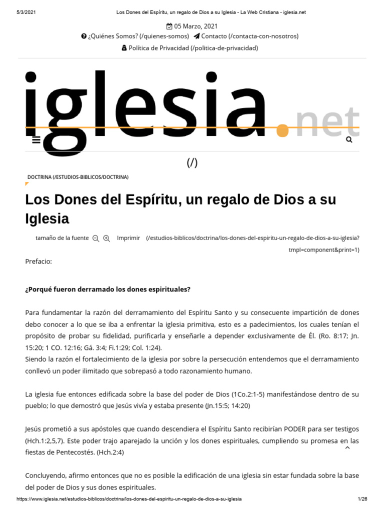 Dones del Espíritu: Regalo Divino a la Iglesia | PDF | Don espiritual ...