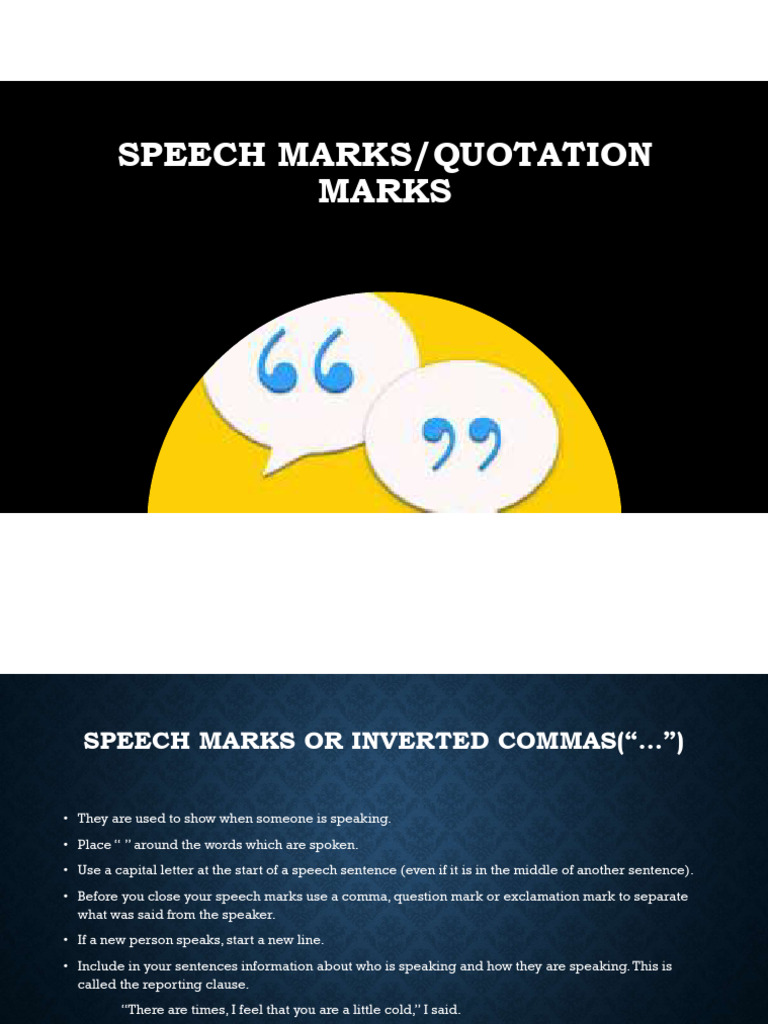 Guide to Using Speech Marks Correctly | PDF