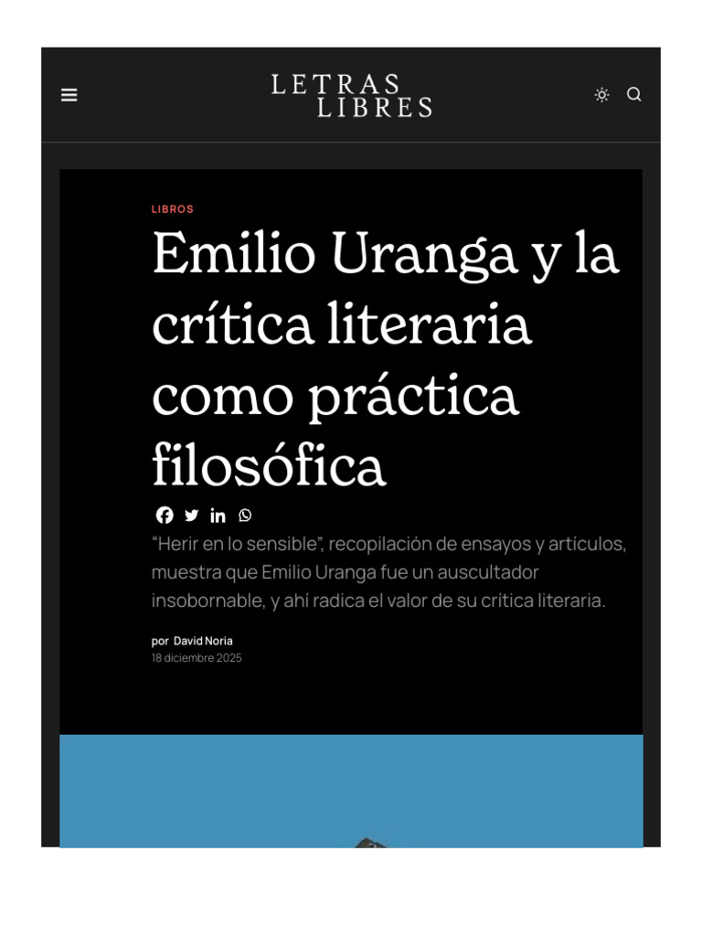 Crítica literaria de Emilio Uranga | PDF | Crítica literaria | México
