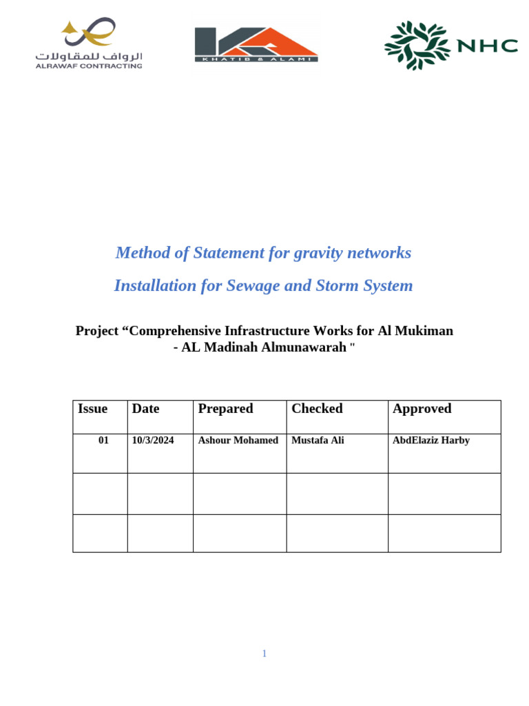 Gravity Network Installation Method Statement | PDF | Personal ...