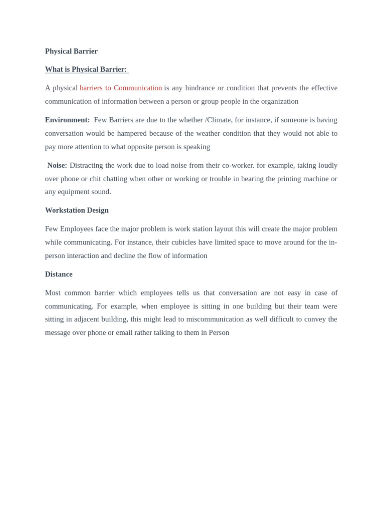 Understanding Physical Barriers to Communication | PDF