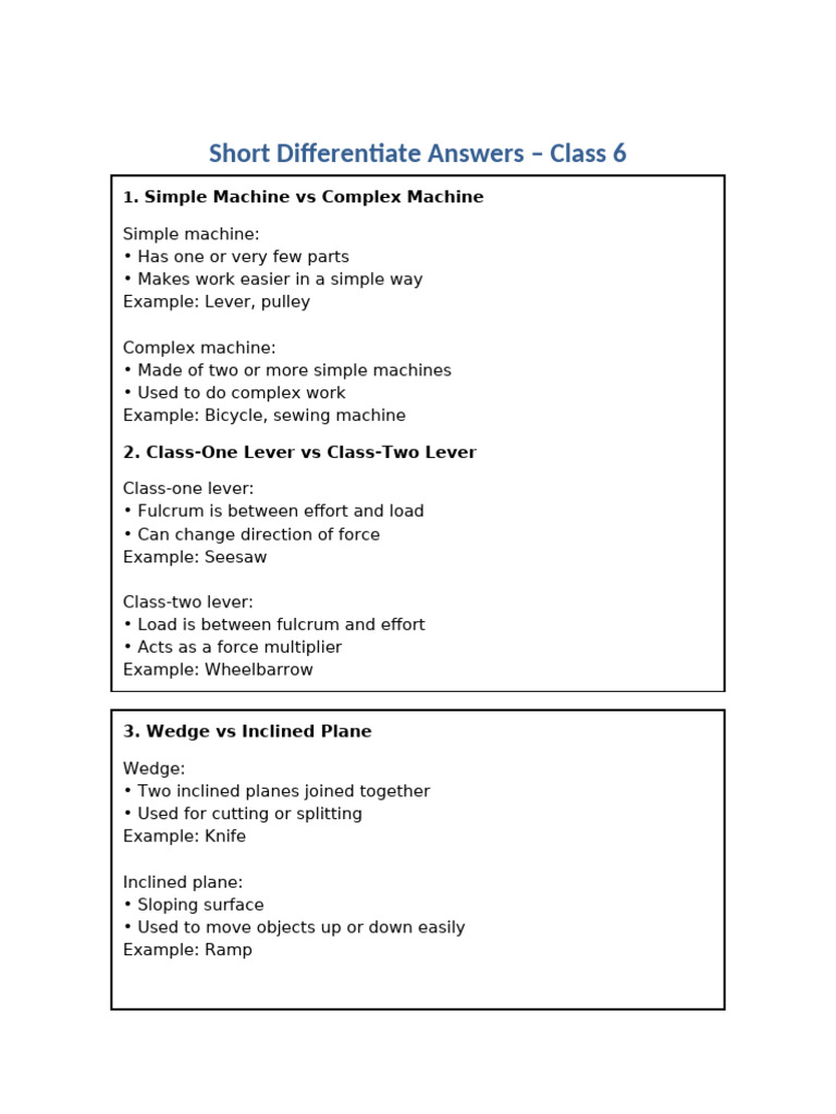 Simple vs Complex Machines Explained | PDF