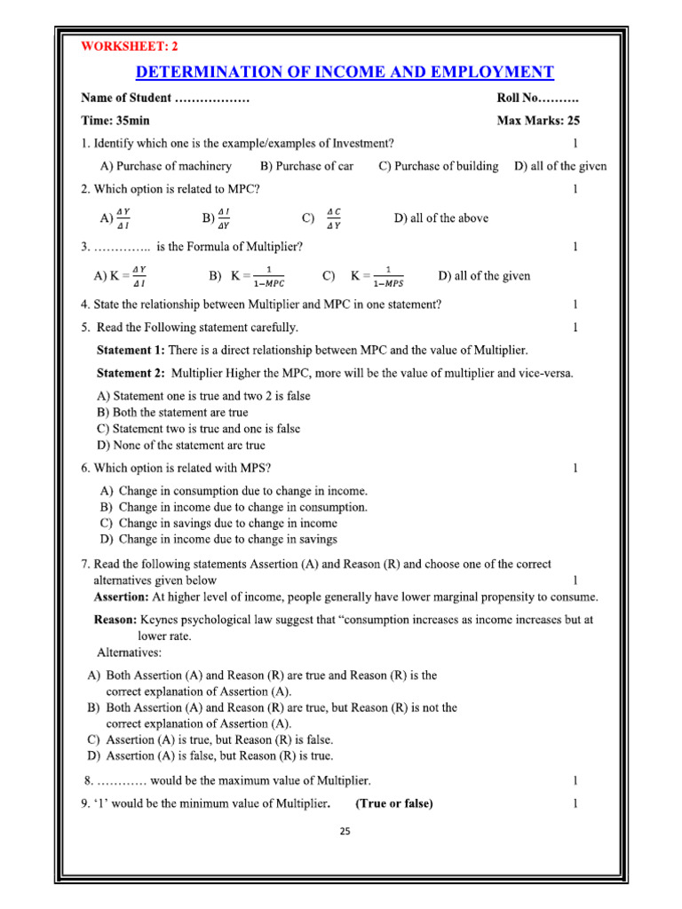 Determination Worksheet 2 | PDF