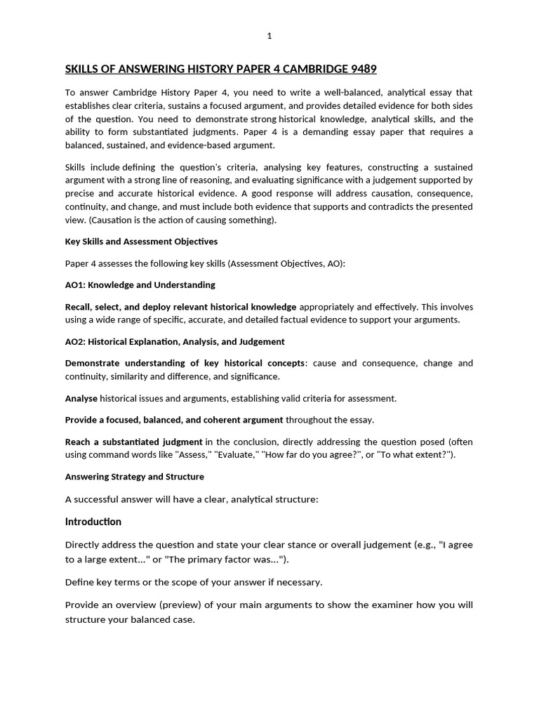Mastering Cambridge History Paper 4 Skills | PDF | Nazi Germany | Adolf ...