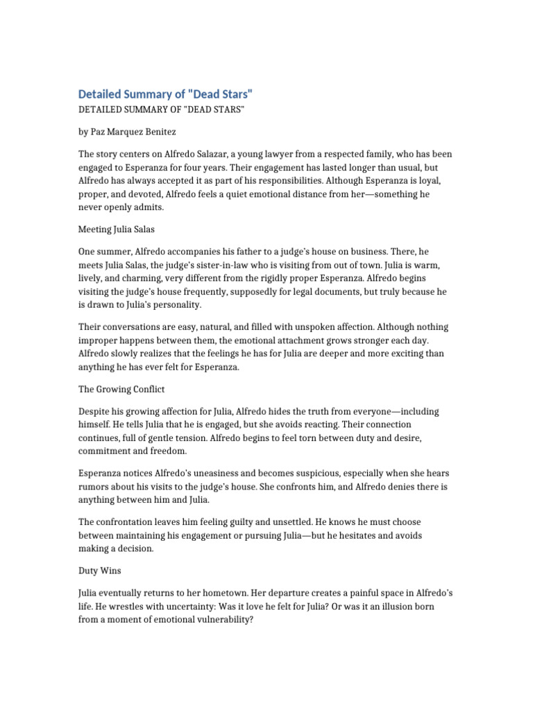 "Dead Stars" Summary and Analysis | PDF