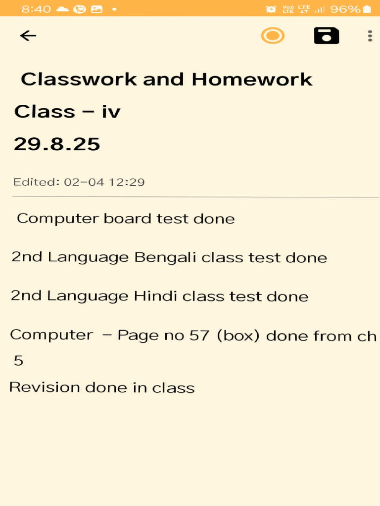 Class IV Homework and Tests Overview | PDF