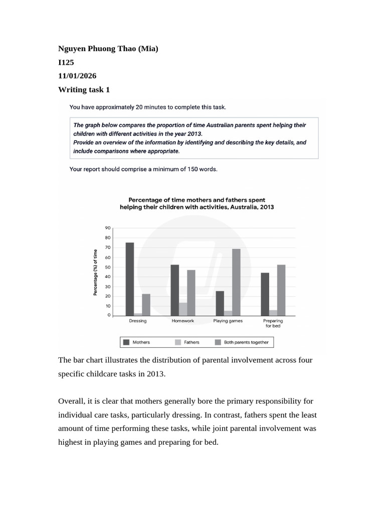 Parental Involvement in Childcare Tasks 2013 | PDF