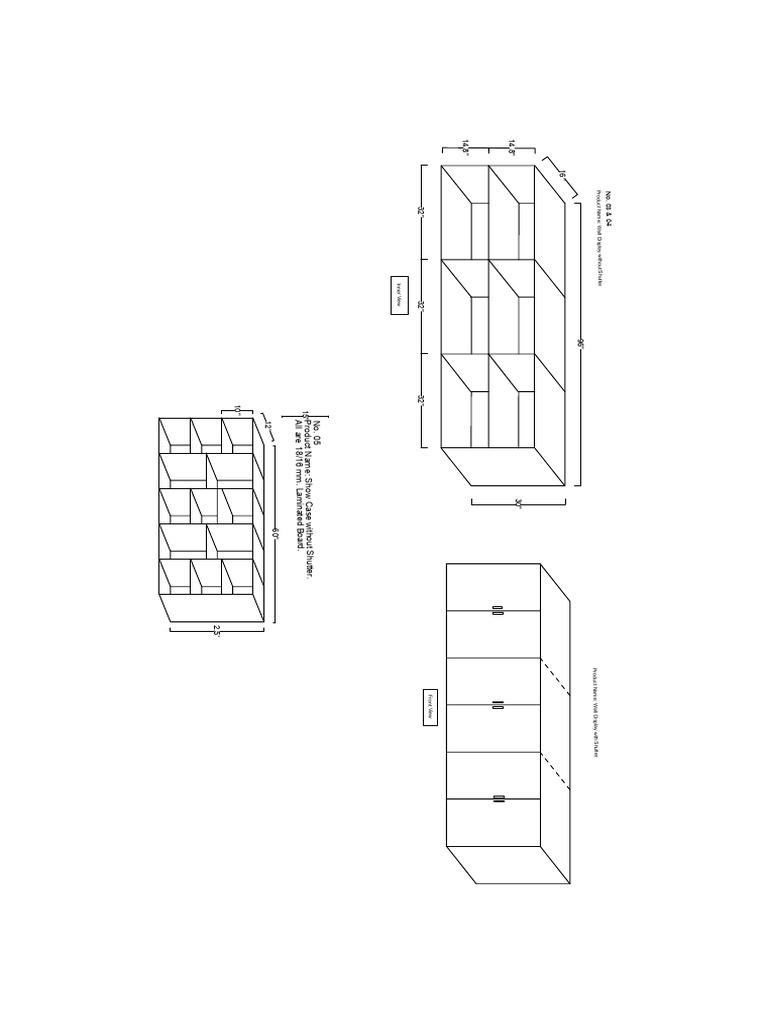 3,4 & 5nos Show Case Without Color | PDF