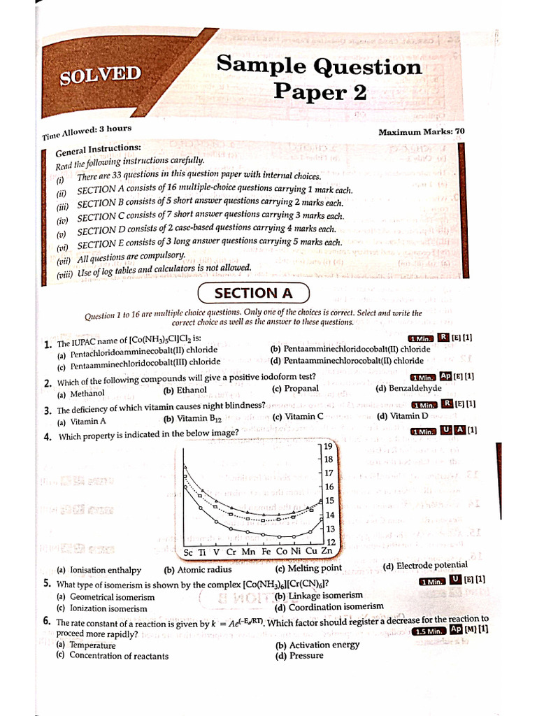 Chemistry Sample 1 | PDF