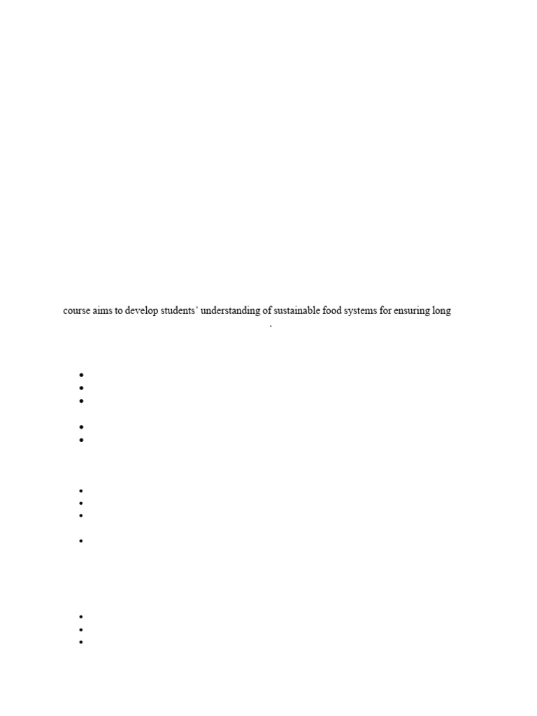 Food Security & Sustainability Course Overview | PDF | Food Security ...