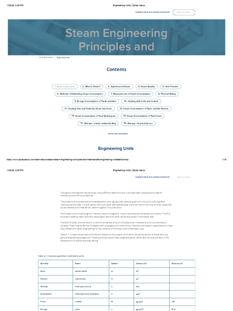 Steam Engineering Measurement Units | PDF | Pressure | Density