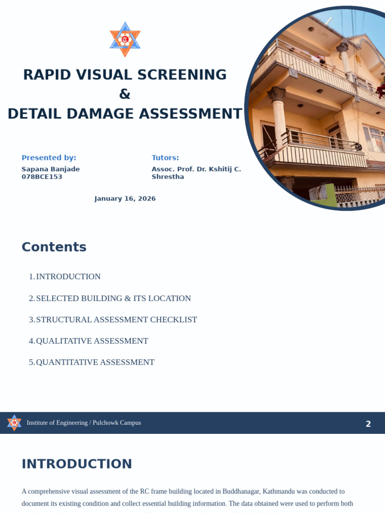 Rapid Visual Screening and Damage Assessment | PDF | Qualitative ...