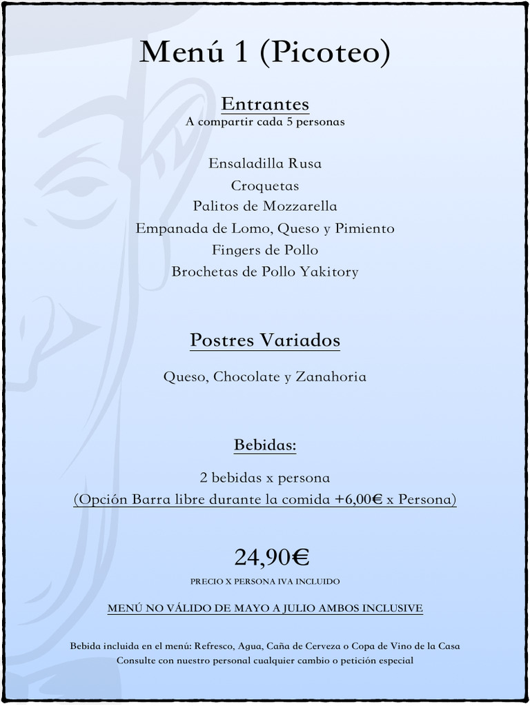 Menús de Picoteo en Madrid | PDF