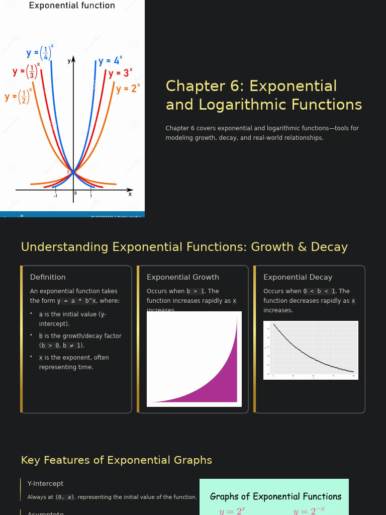 Exponential & Logarithmic Functions Guide | PDF | Exponential Function ...