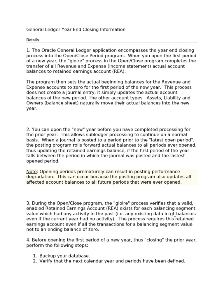 Year-End Closing in Oracle General Ledger | PDF | Revenue | Expense