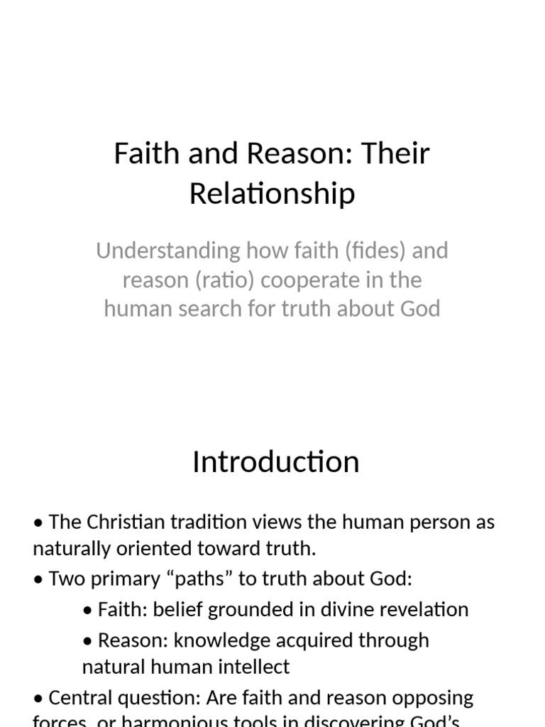 Faith and Reason Relationship | PDF | Faith | Reason