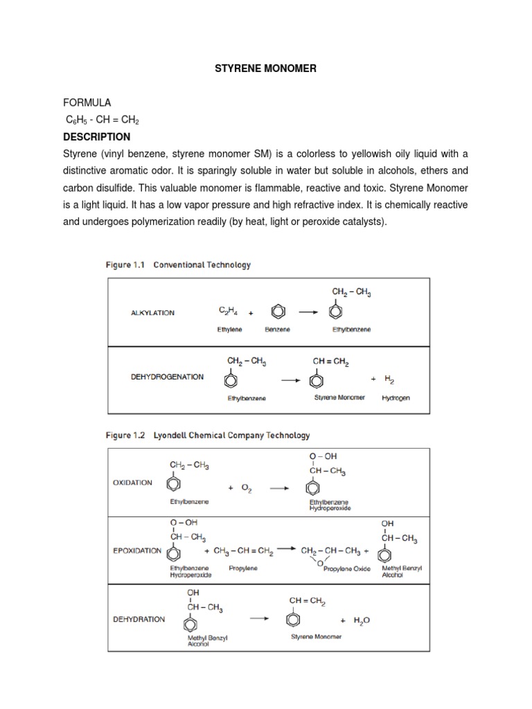 Styrene Monomer | PDF | Polystyrene | Polymerization