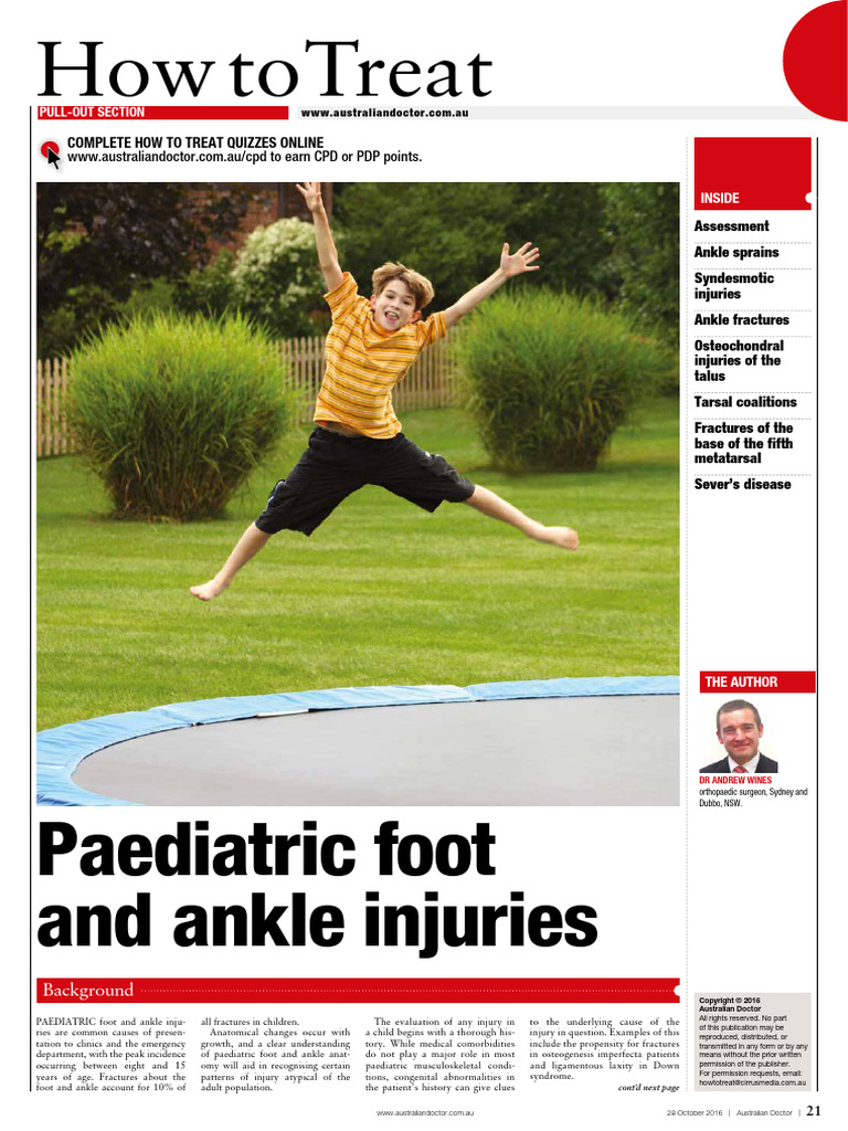 Paediatric Foot and Ankle Injuries Guide | PDF | Ankle | Skeletal System