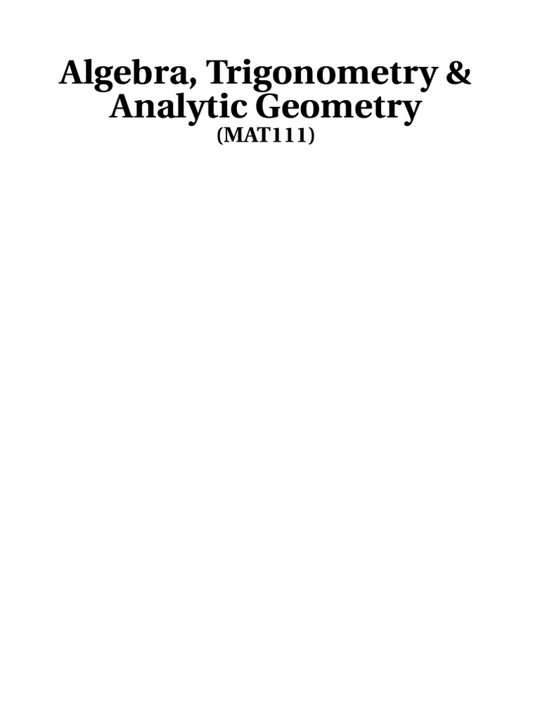 Algebra, Trigonometry & Geometry Course | PDF | Matrix (Mathematics ...