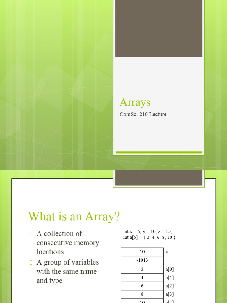 Understanding Arrays in C Programming | PDF | Integer (Computer Science ...
