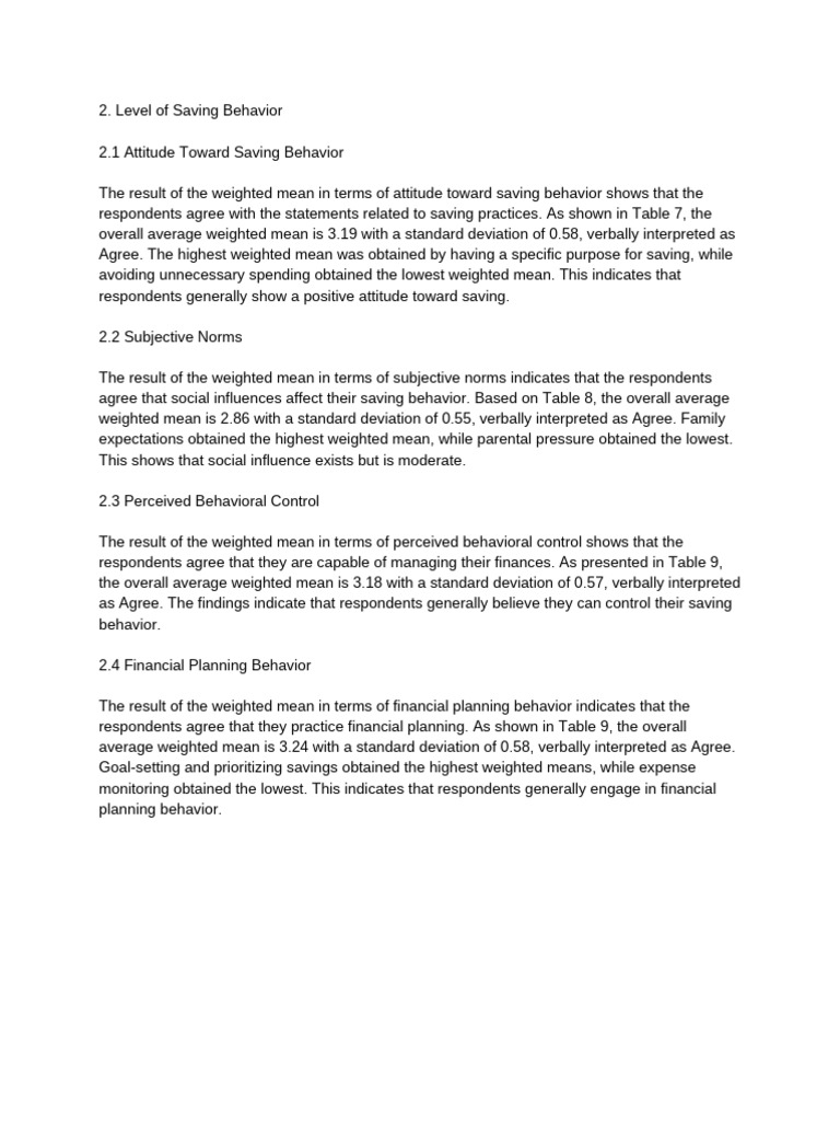 Saving Behavior Attitudes and Influences | PDF