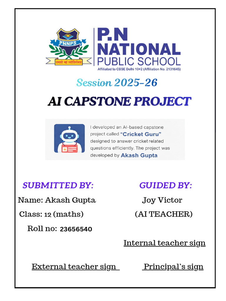 AI Capstone Project Submission 2025-26 | PDF