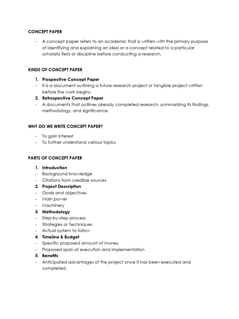 Concept Paper Notes | PDF