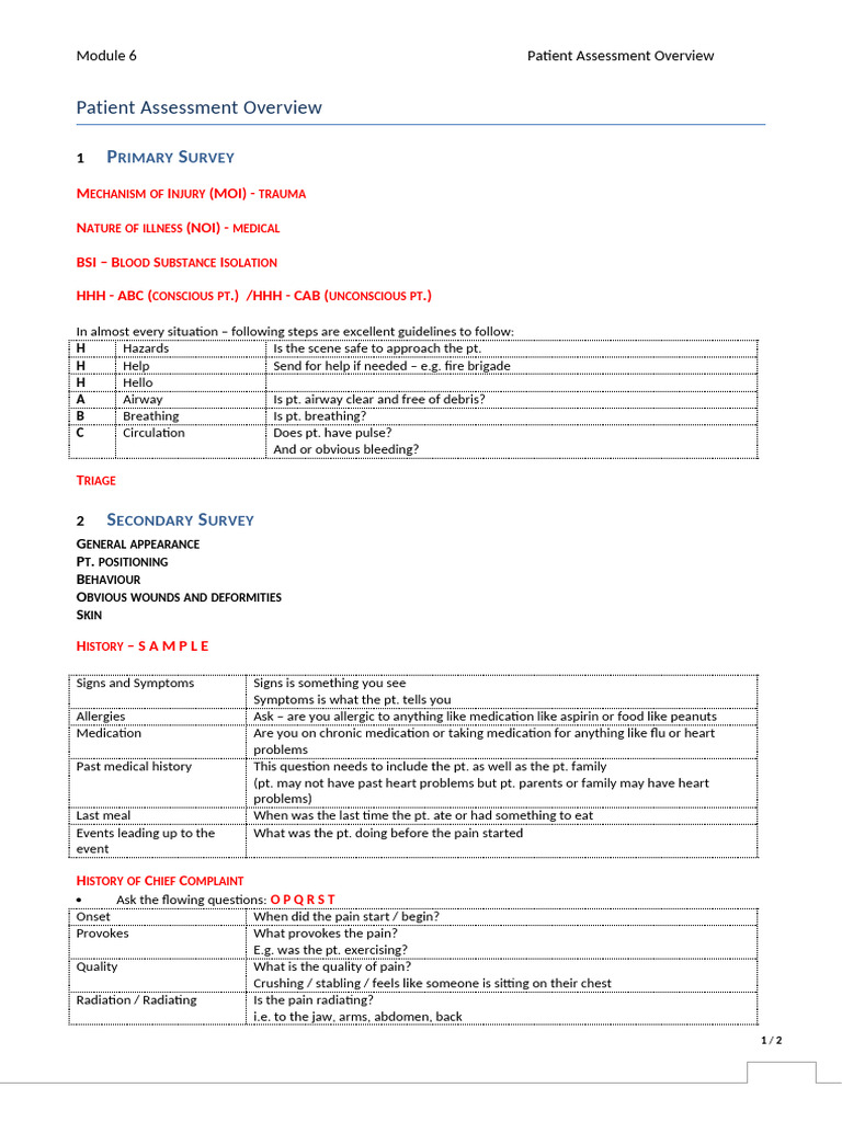 Patient Assessment Techniques Guide | PDF | Medical Specialties ...