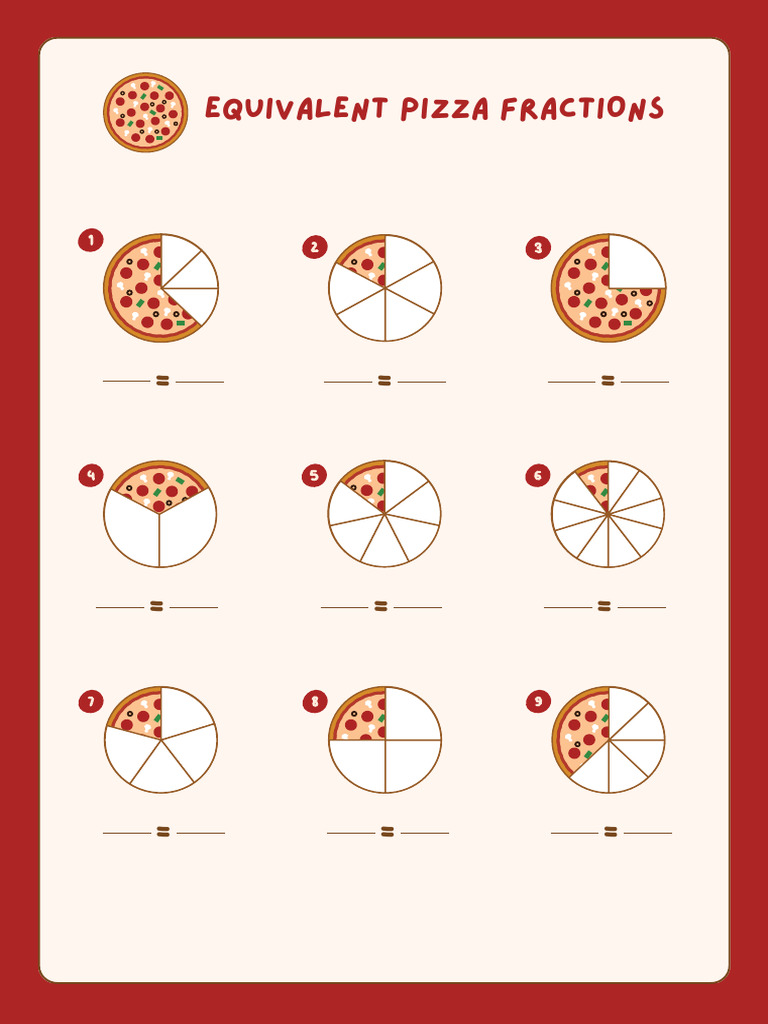 Equivalent Pizza Fractions Guide | PDF