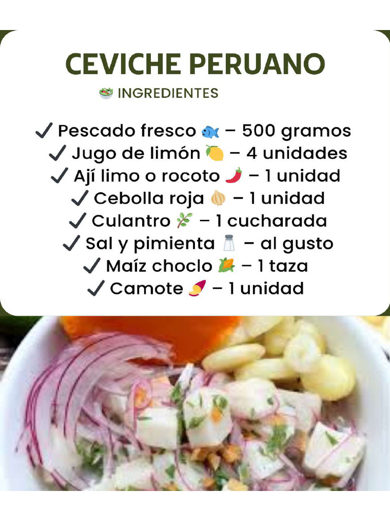 Infografico Ceviche Peruano Jaqueline | PDF
