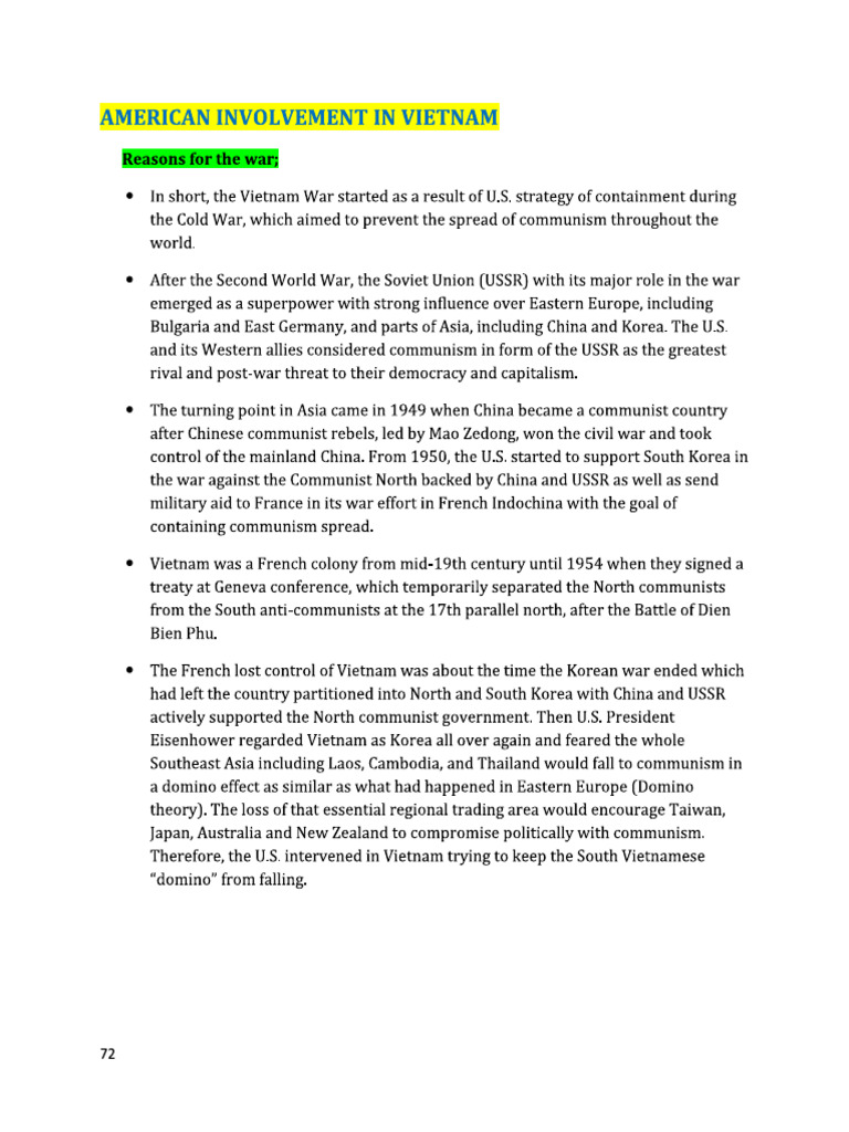 Vietnam War Notes | PDF