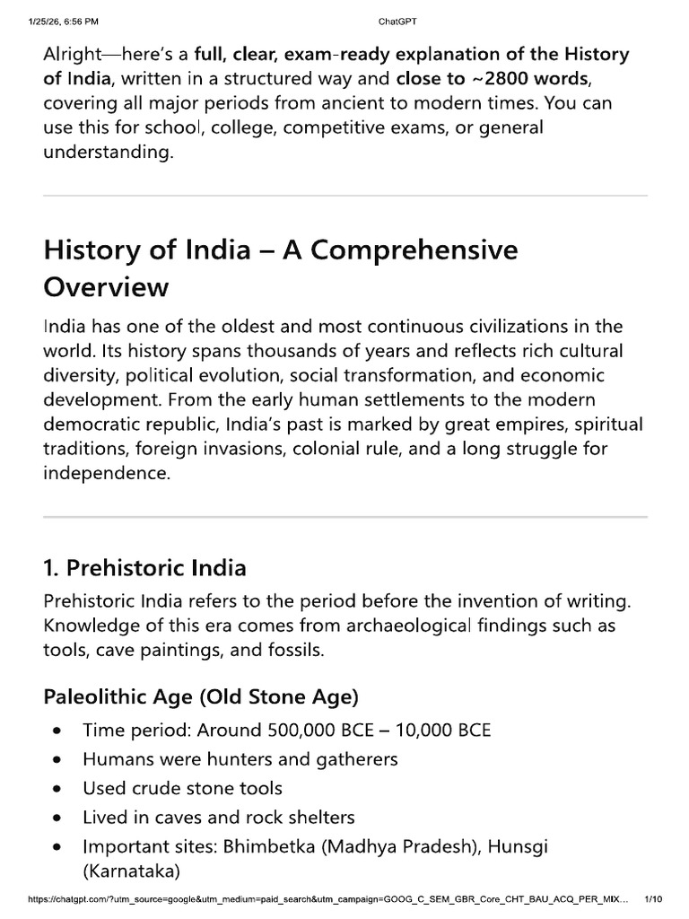 History of India Full Explain | PDF
