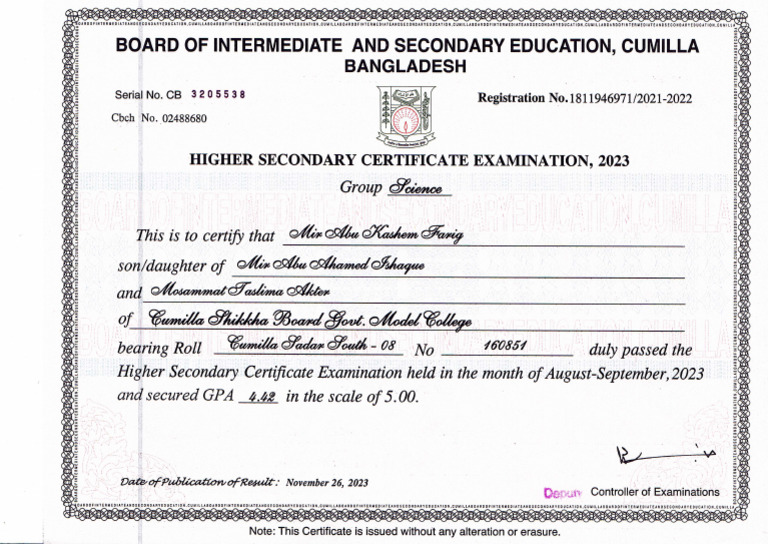 HSC Certificate Compressed | PDF