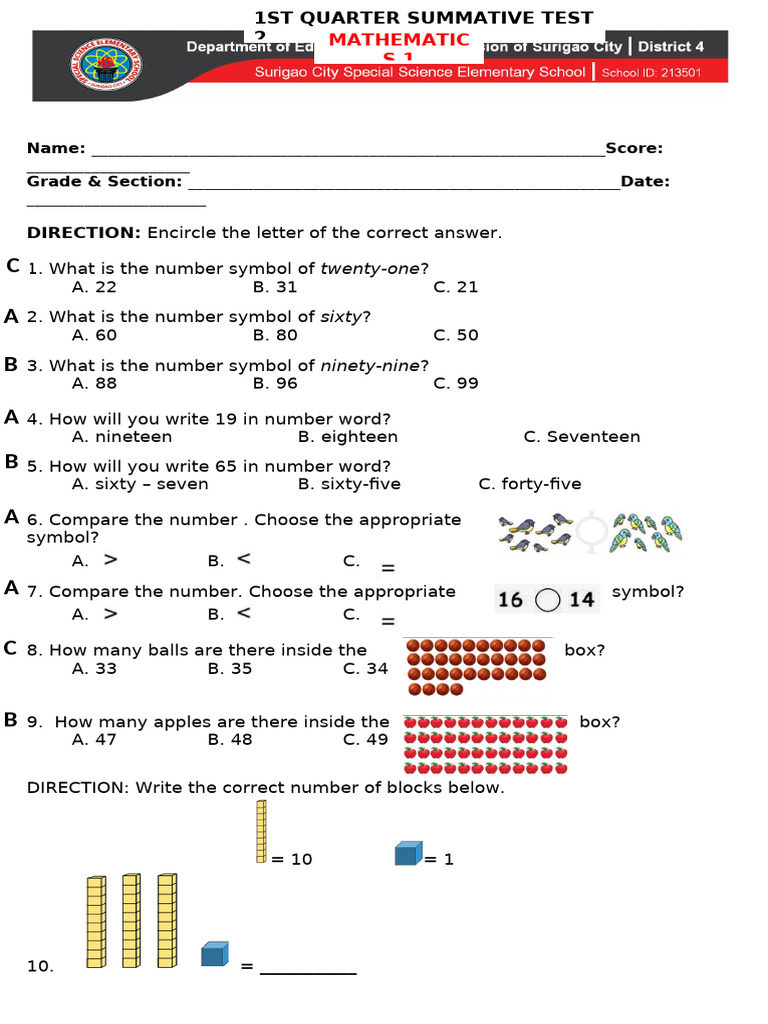 Grade 1 Math Summative Test Guide | PDF | Chess | Chess Theory