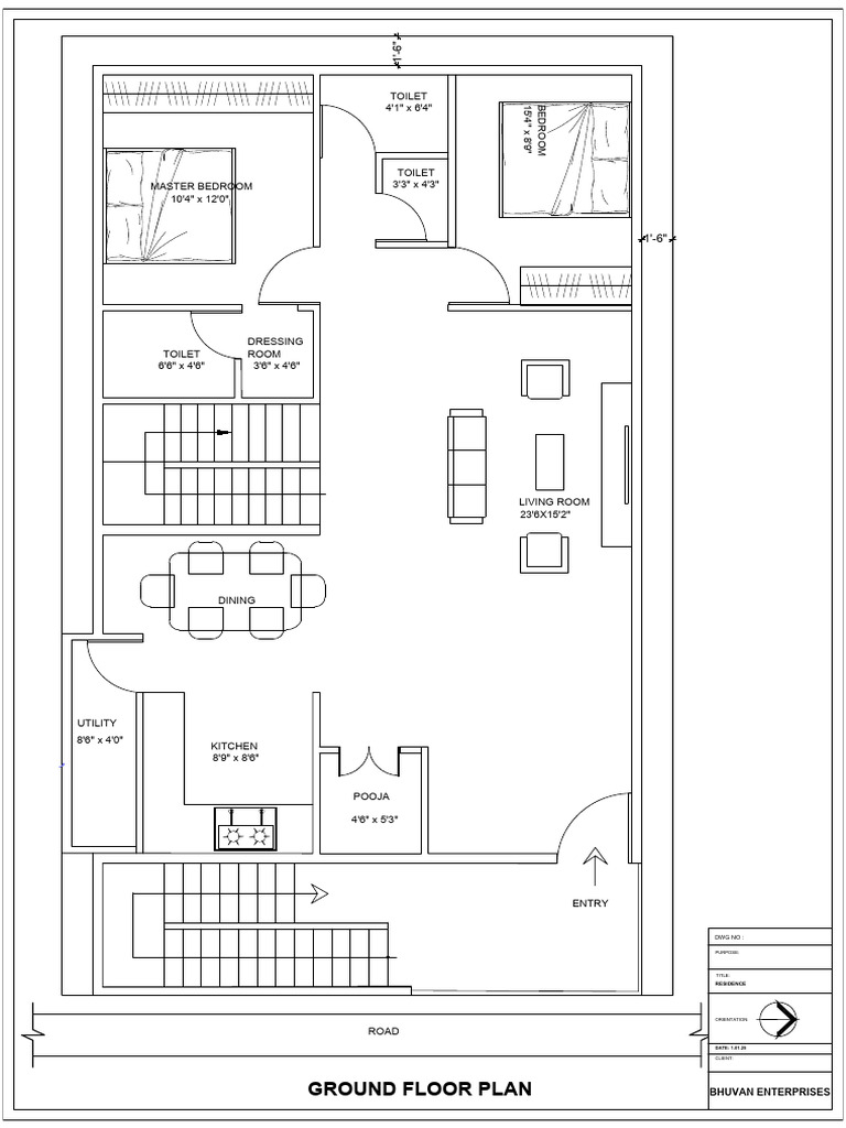 Ground Floor Plan for Residence | PDF