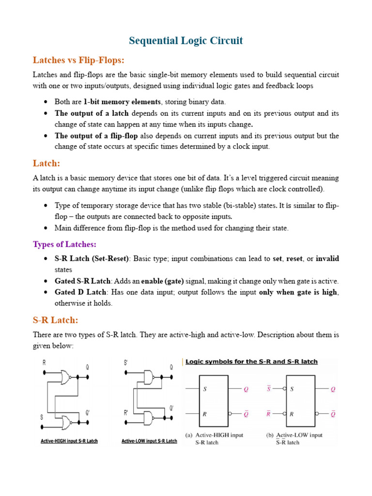 Latches vs Flip-Flops Explained | PDF | Logic Gate | Electrical Engineering